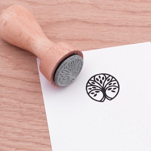 Tampon encreur rond en bois à personnaliser 25mm