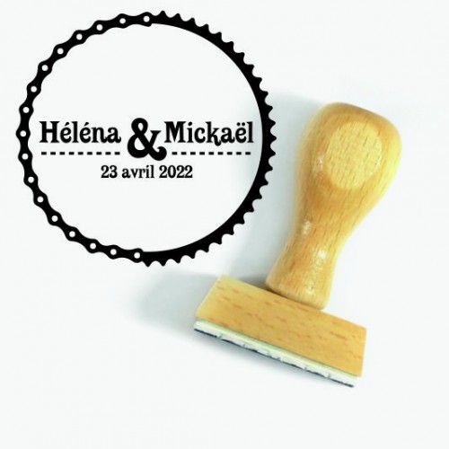 Tampon Mariage Chaine Et Plateau 5 Cm | Tamporelle tampons français